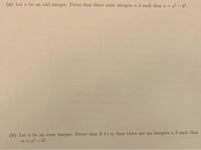 Solved (a) Let n be an odd integer. Prove that there exist | Chegg.com