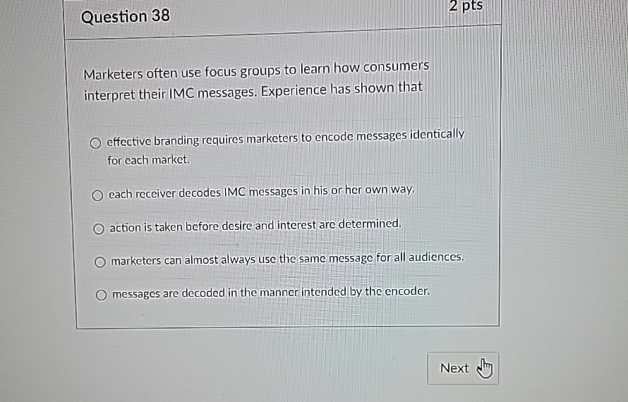 Solved Question 382ptsMarketers often use focus groups to | Chegg.com