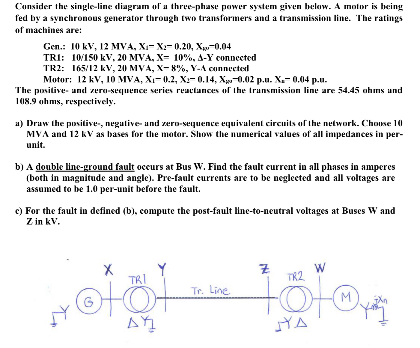 Solved Consider the single-line diagram of a three-phase | Chegg.com