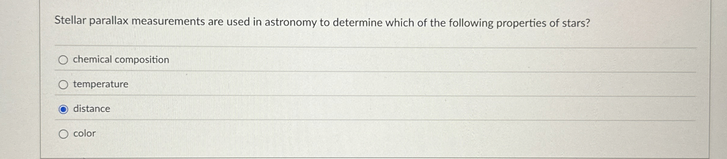 Solved Stellar parallax measurements are used in astronomy | Chegg.com