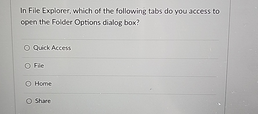 Solved In File Explorer, which of the following tabs do you | Chegg.com