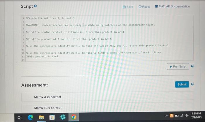 Solved YIn this activity you will utilize MATLAB to evaluate | Chegg.com