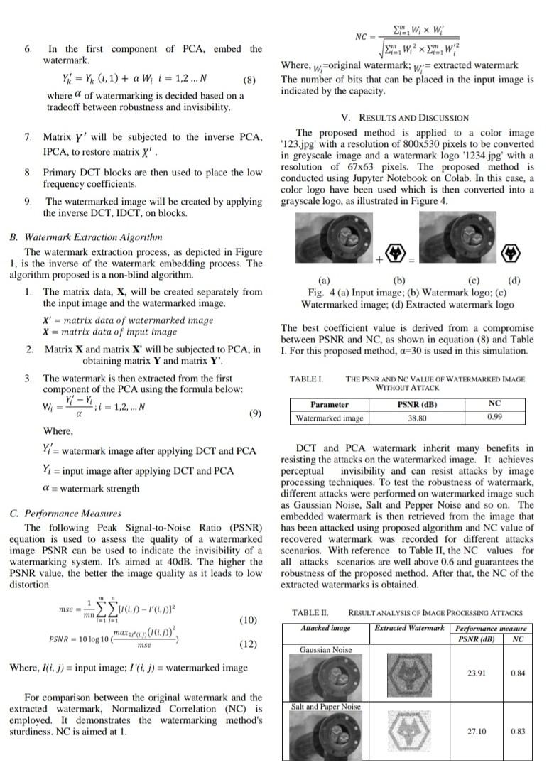 Invisible Digital Watermarking Techniques for Image | Chegg.com