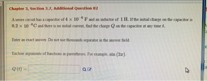 Solved Chapter 3, Section 3.7, Additional Question 02 A | Chegg.com
