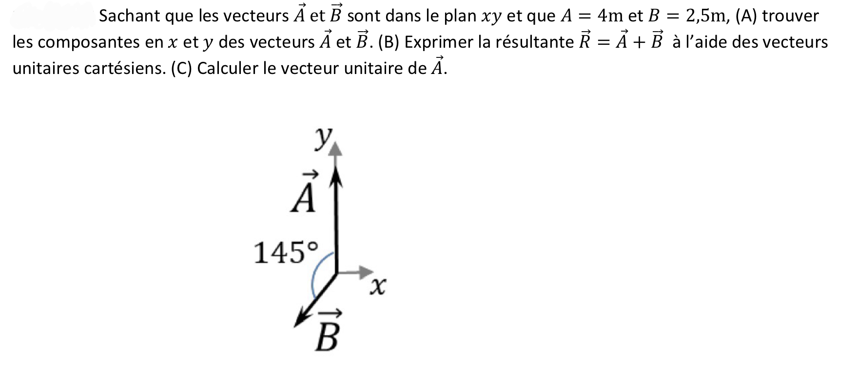 Solved Sachant que les vecteurs vec(A) ﻿et vec(B) ﻿sont dans | Chegg.com