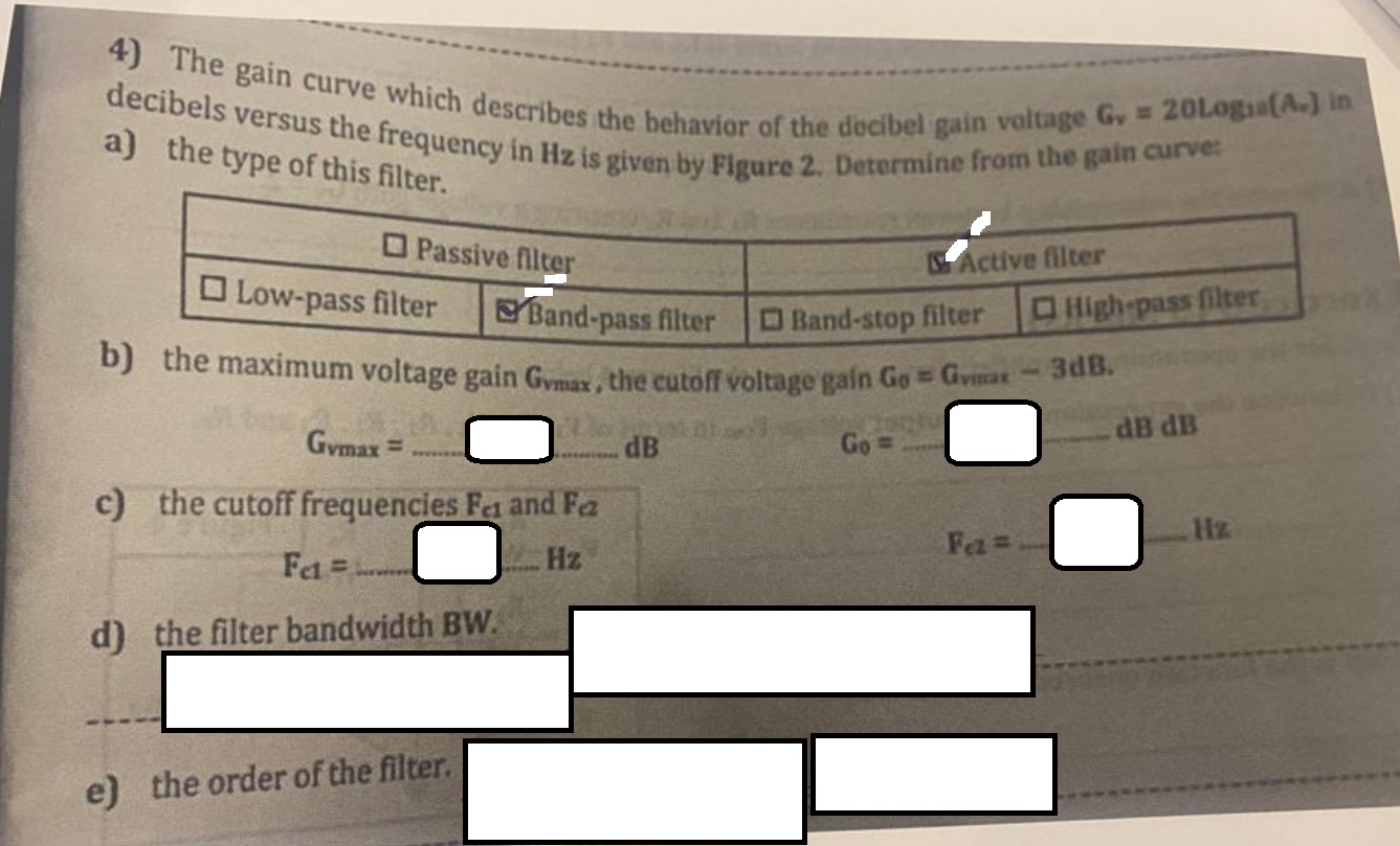 decibels versus the frequency in Hz ﻿is given by | Chegg.com