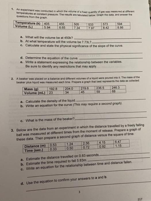 Solved Pre Laboratory Assignment: Graphing Prepare a graph | Chegg.com