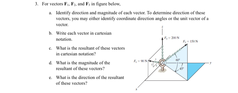 Solved For vectors F1,F2, ﻿and F3 ﻿in figure below,a. | Chegg.com