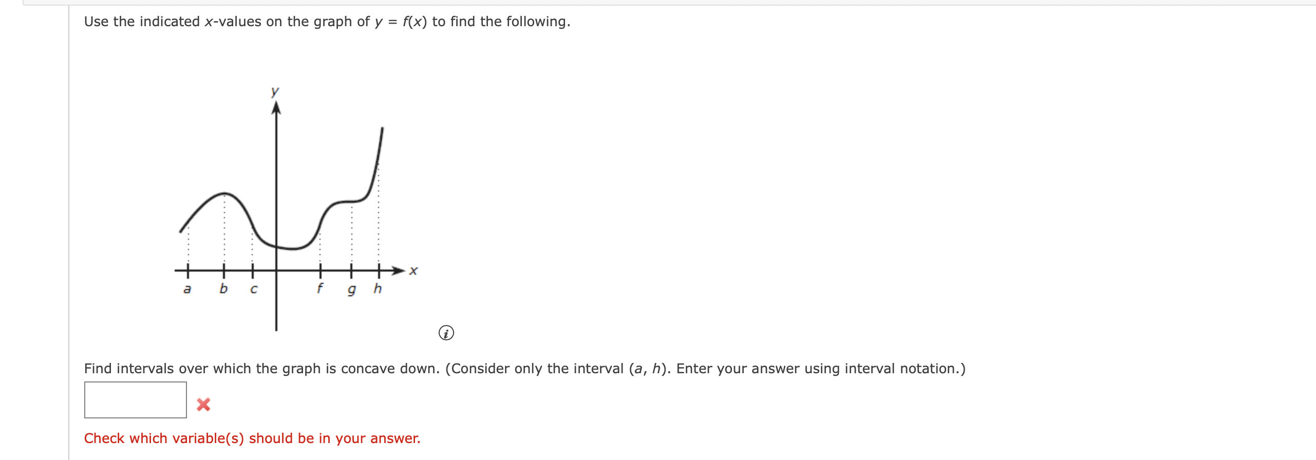 Solved Use the indicated x-values on the graph of y=f(x) ﻿to | Chegg.com