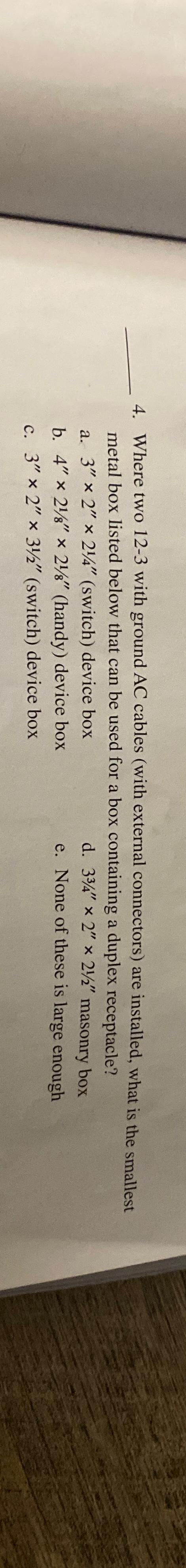 Solved Where two 12-3 ﻿with ground AC ﻿cables (with external | Chegg.com