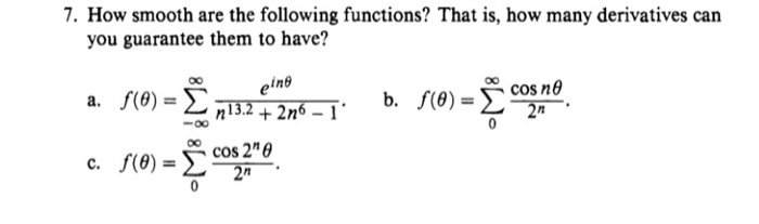 Solved How smooth are the following functions? That is, how | Chegg.com