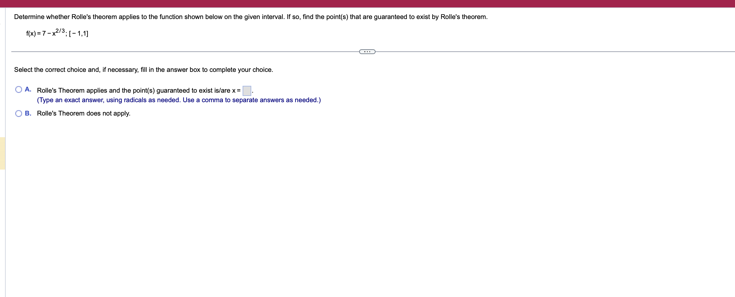 Solved Determine whether Rolle's theorem applies to the | Chegg.com