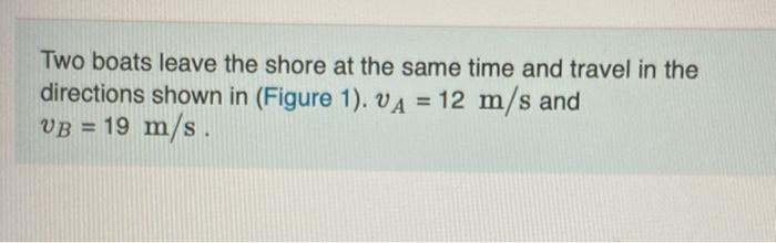 Solved Two boats leave the shore at the same time and travel | Chegg.com