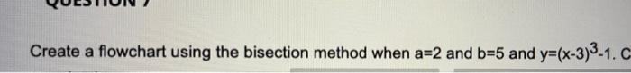 Solved Create A Flowchart Using The Bisection Method When