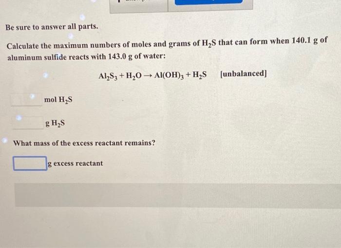 Solved Be sure to answer all parts. Calculate the maximum | Chegg.com