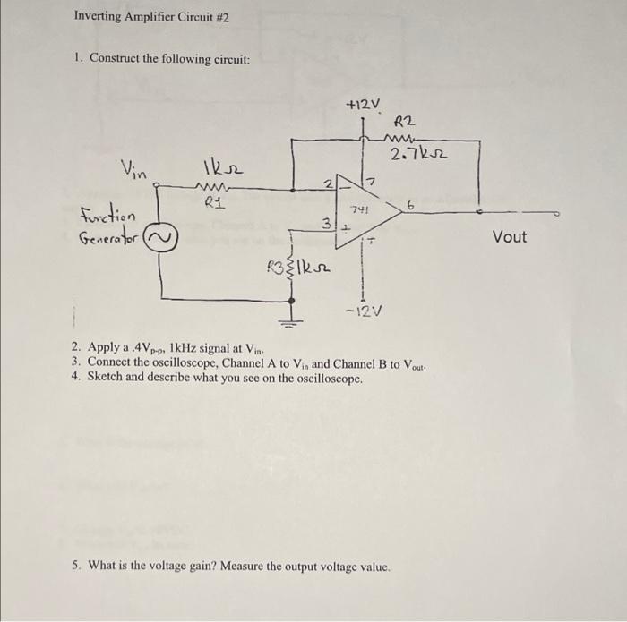 Solved Inverting Amplifier Lab Reference: Textbook section | Chegg.com