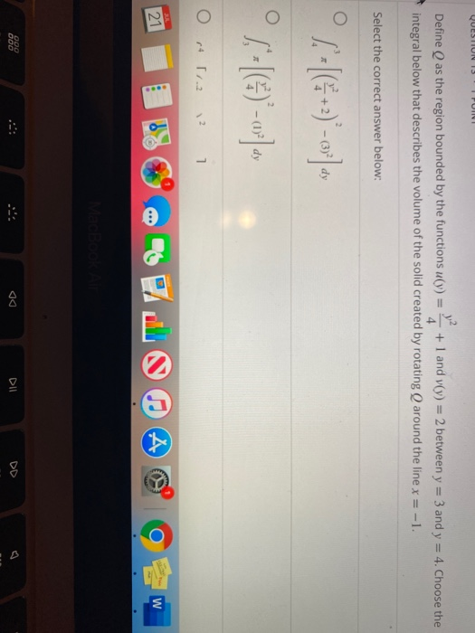 Solved QUESTION 13 I PUNT Define Q as the region bounded by | Chegg.com