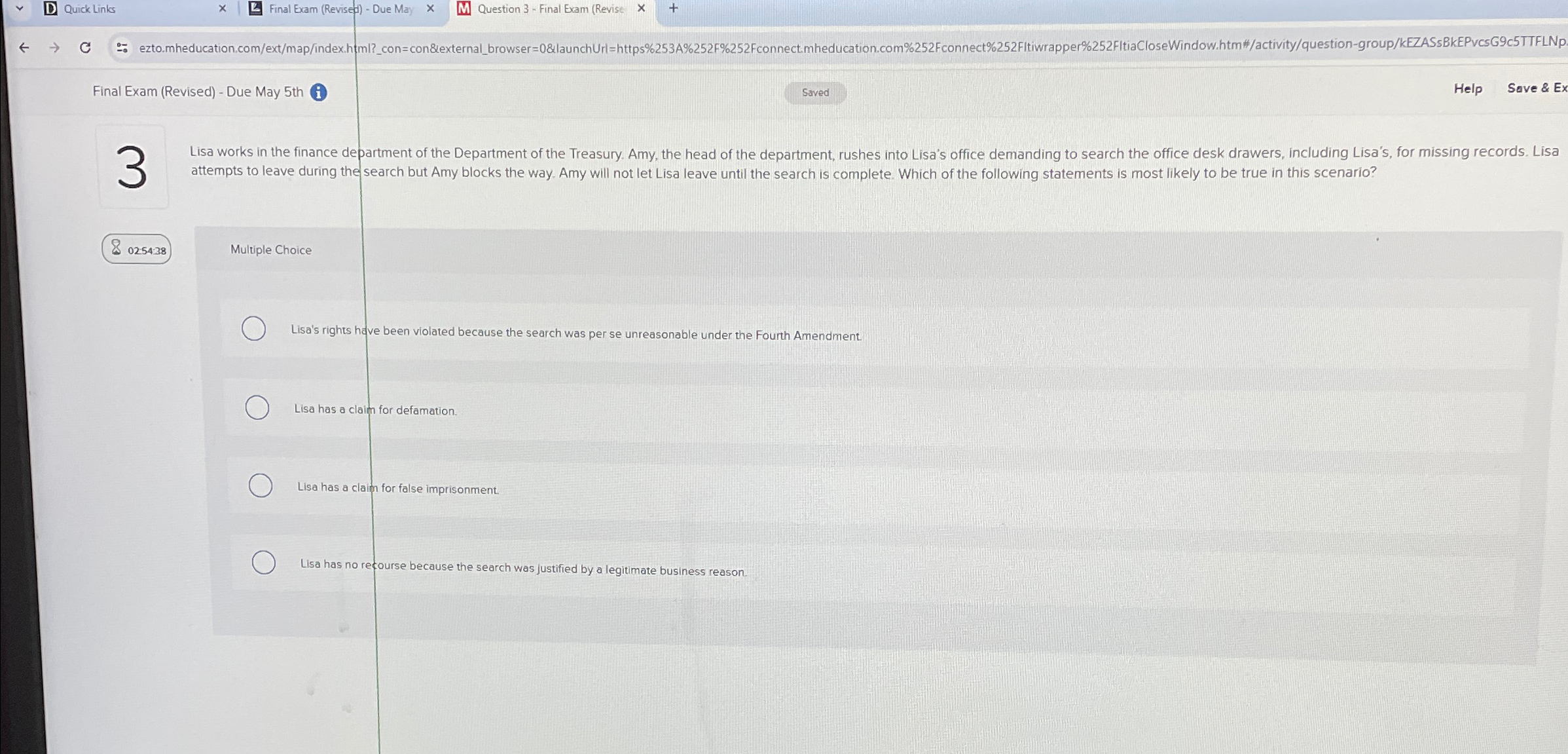 Solved D) ﻿Quick LinksFinal Exam (Revised) - ﻿Due | Chegg.com