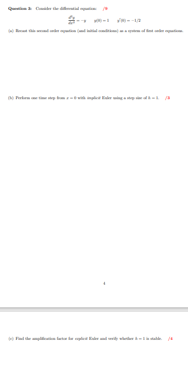 Question 3a Consider the differential | Chegg.com