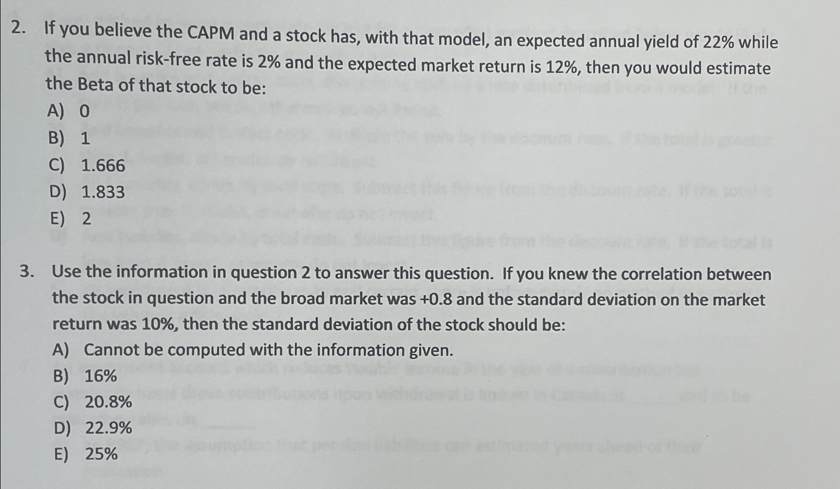 Solved If you believe the CAPM and a stock has, with that | Chegg.com