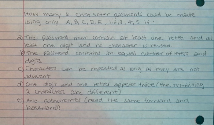 Solved How using many o character passwords could be made | Chegg.com