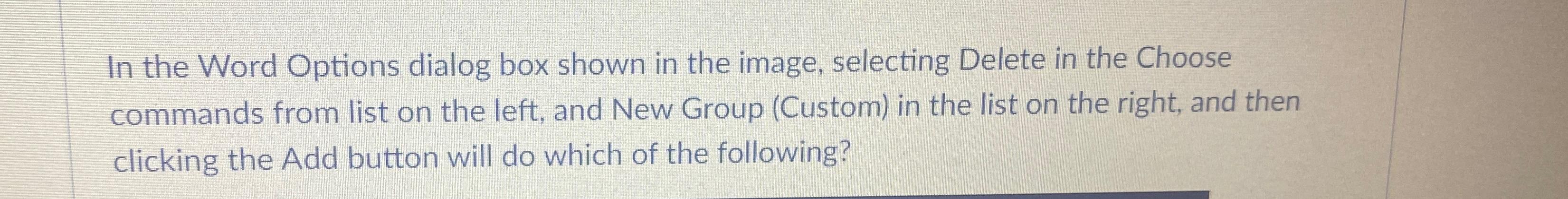 Solved In the Word Options dialog box shown in the image, | Chegg.com