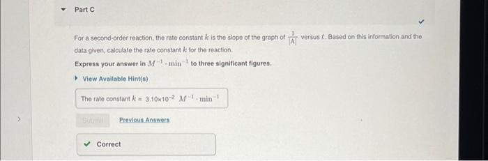 Based on the data given and a rate constant of | Chegg.com