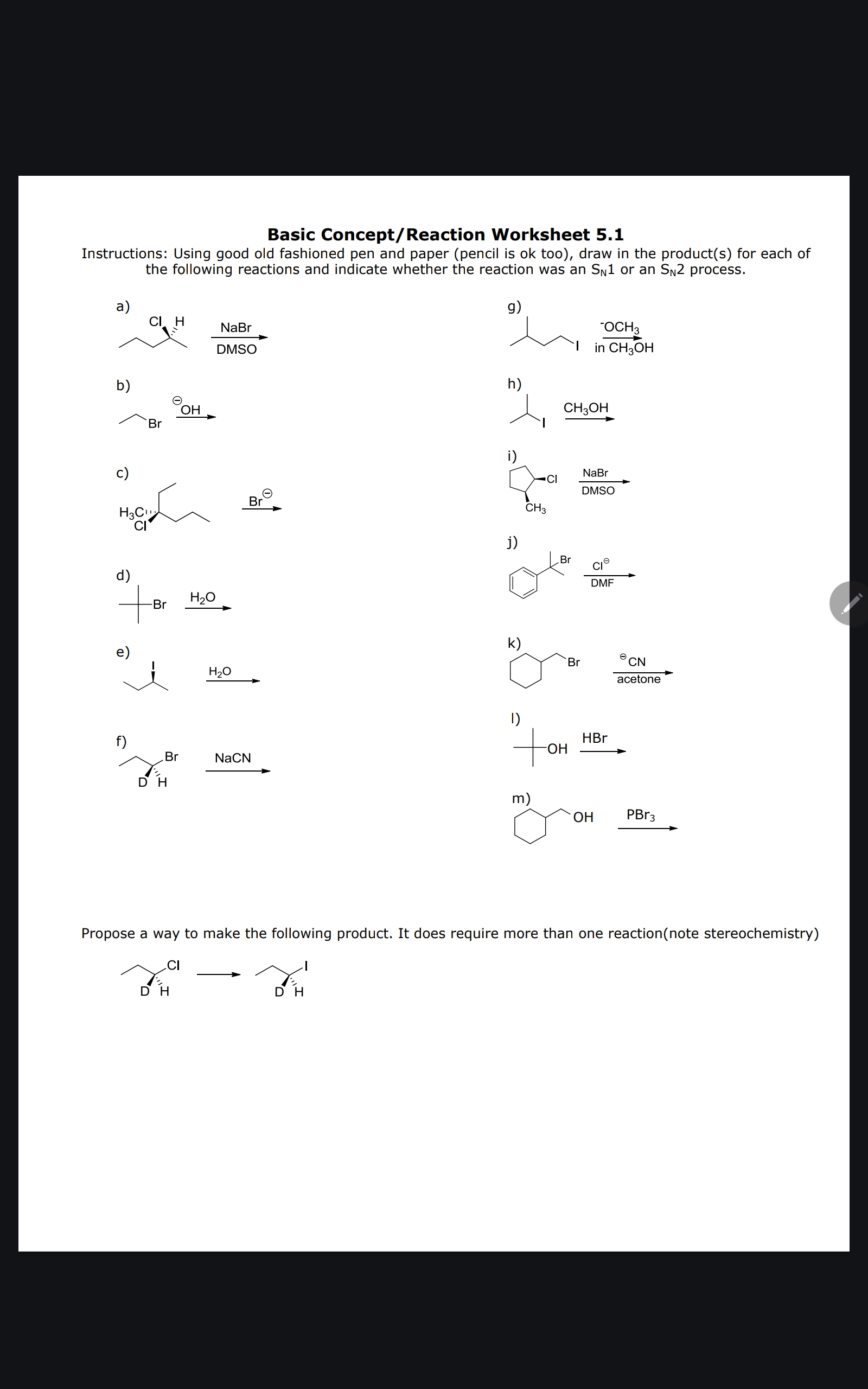 Basic Concept/Reaction Worksheet 5.1Instructions: | Chegg.com