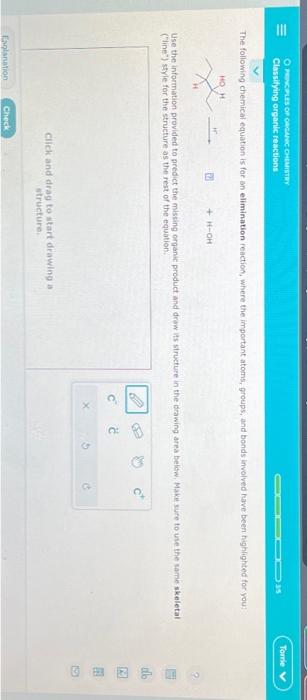 Solved The following chemical equation is for an elimination | Chegg.com