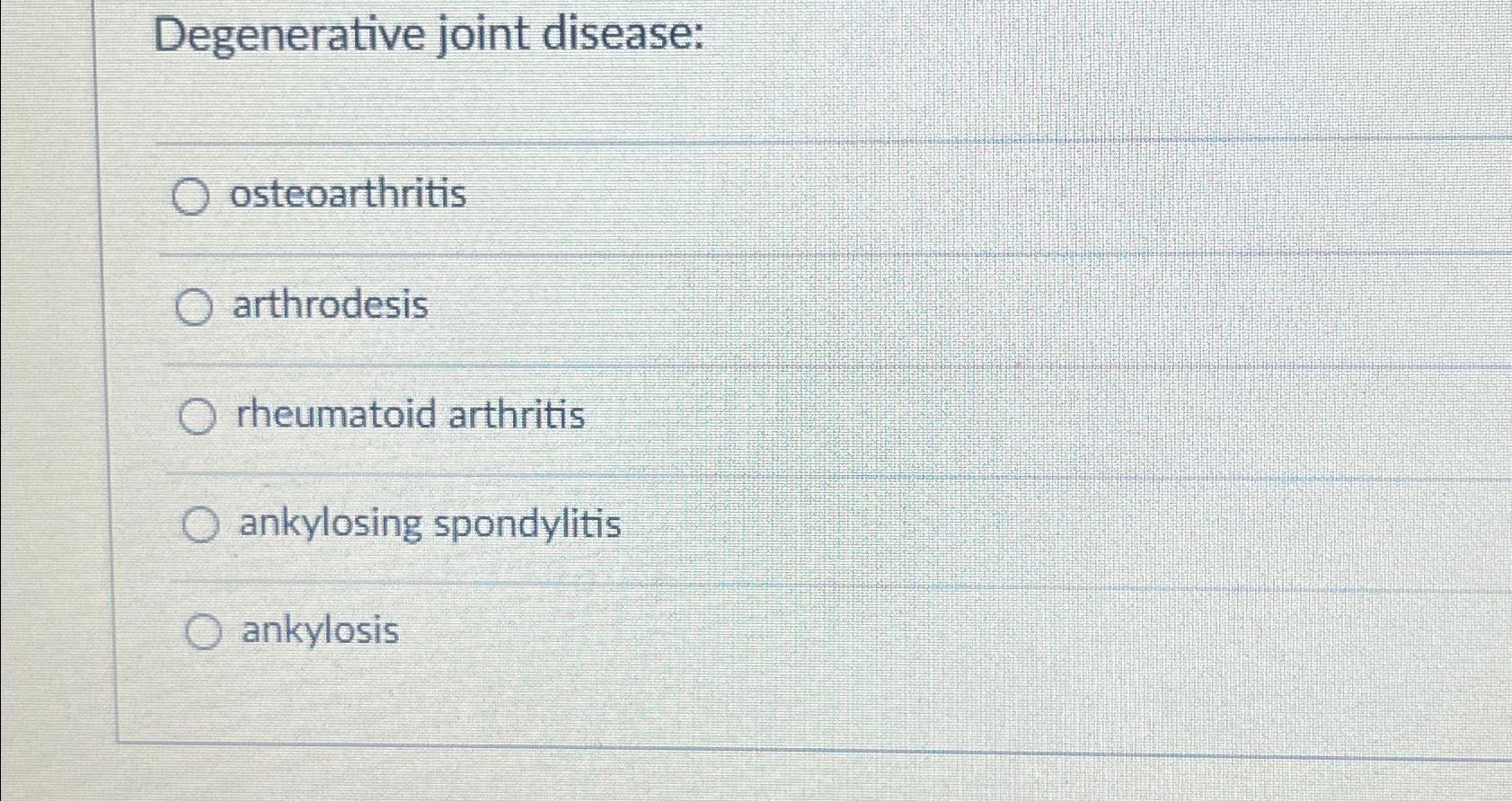 Solved Degenerative joint | Chegg.com