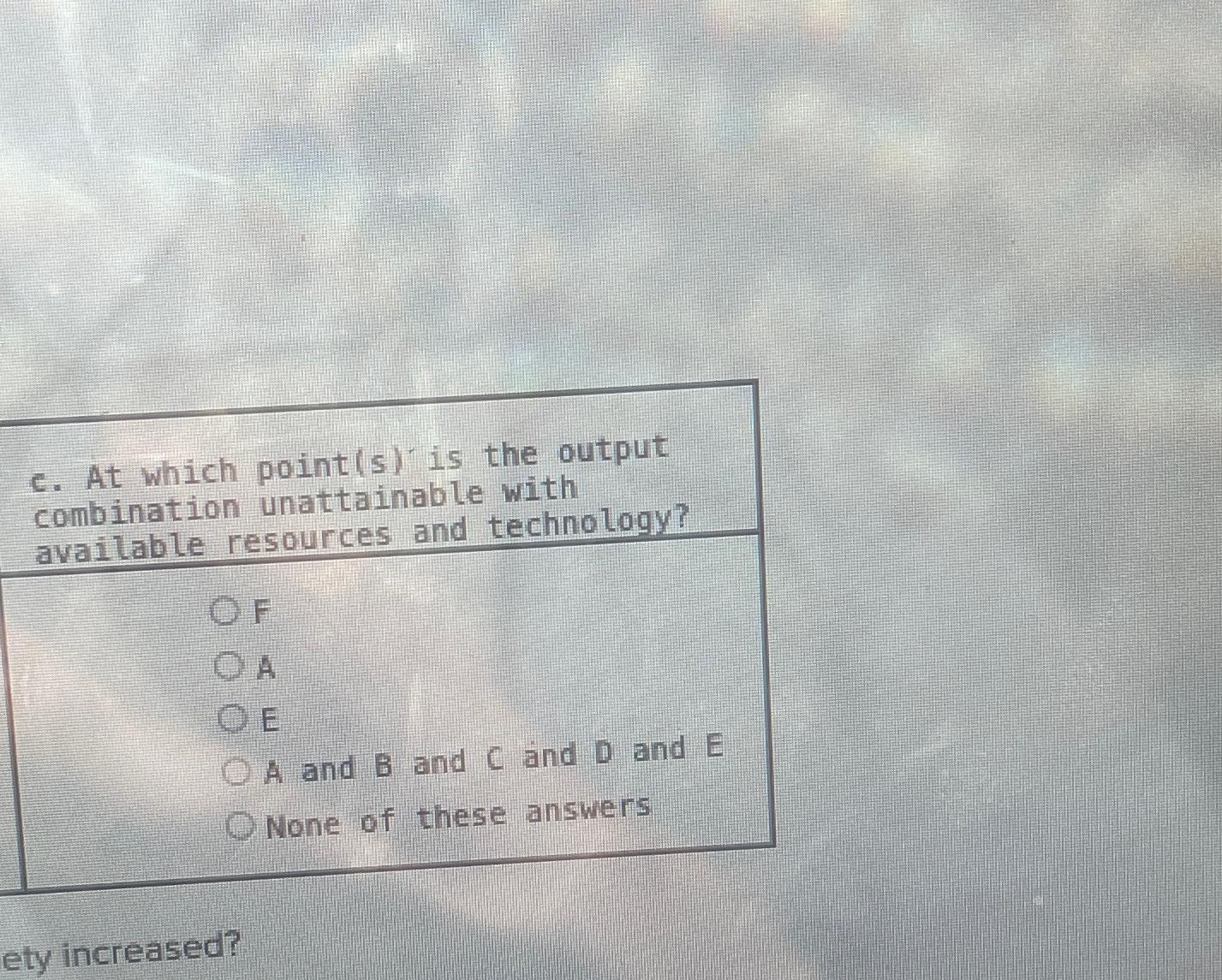 Solved c. ﻿At which point(s) ﻿is the output combination | Chegg.com