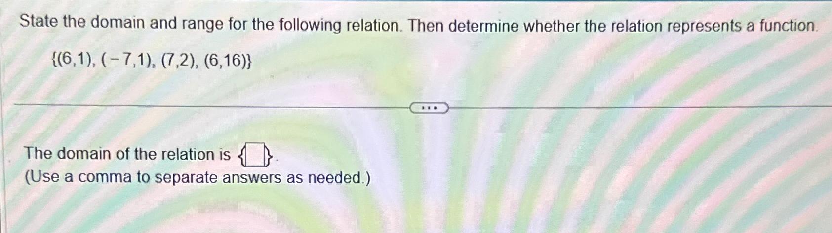 Solved State the domain and range for the following | Chegg.com