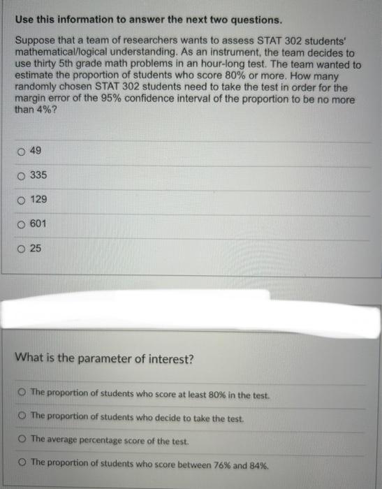 Solved Use this information to answer the next two | Chegg.com