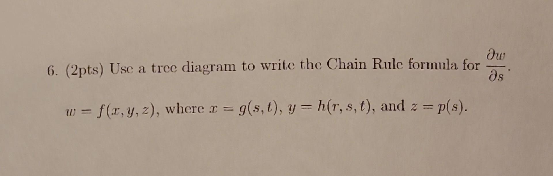 Solved 6. (2pts) Use a tree diagram to write the Chain Rule | Chegg.com