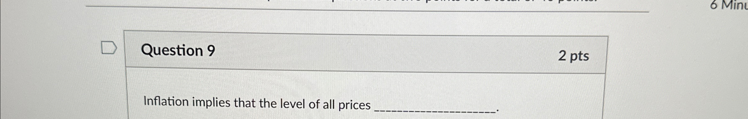 Solved Question 92 ﻿ptsInflation implies that the level of | Chegg.com