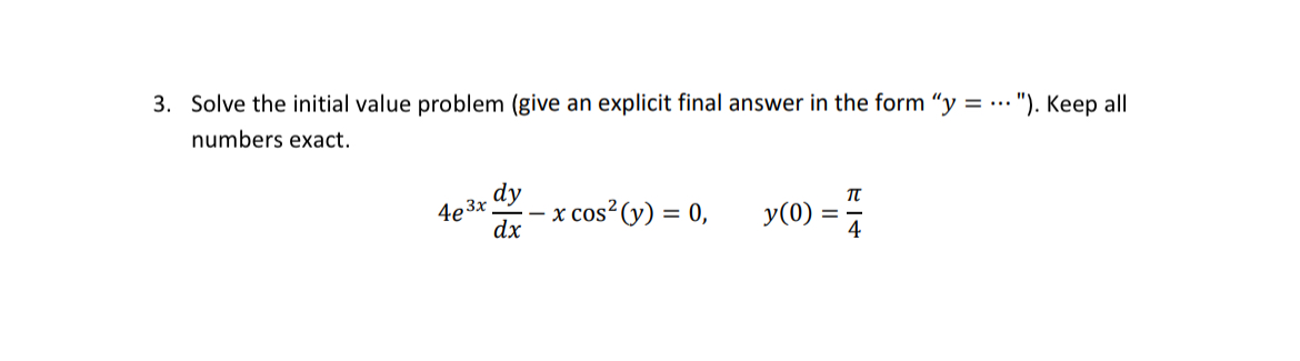 Solve the initial value problem (give an explicit | Chegg.com