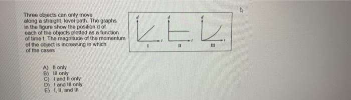 Solved Three objects can only move along a straight level | Chegg.com