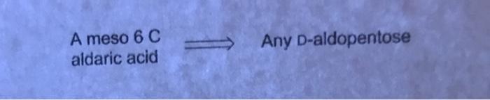 Solved A meso 6 C aldaric acid Any D-aldopentose | Chegg.com