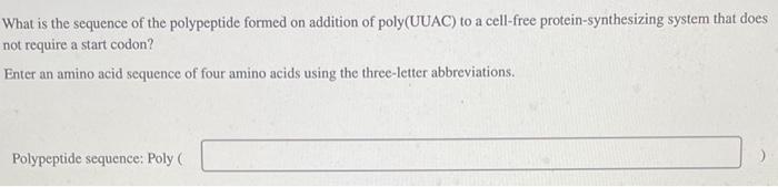 Solved Write the sequence of the mRNA molecule synthesized | Chegg.com
