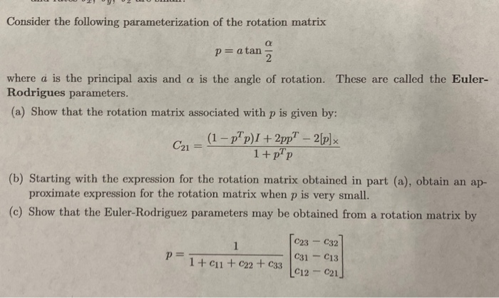 Consider the following parameterization of the | Chegg.com