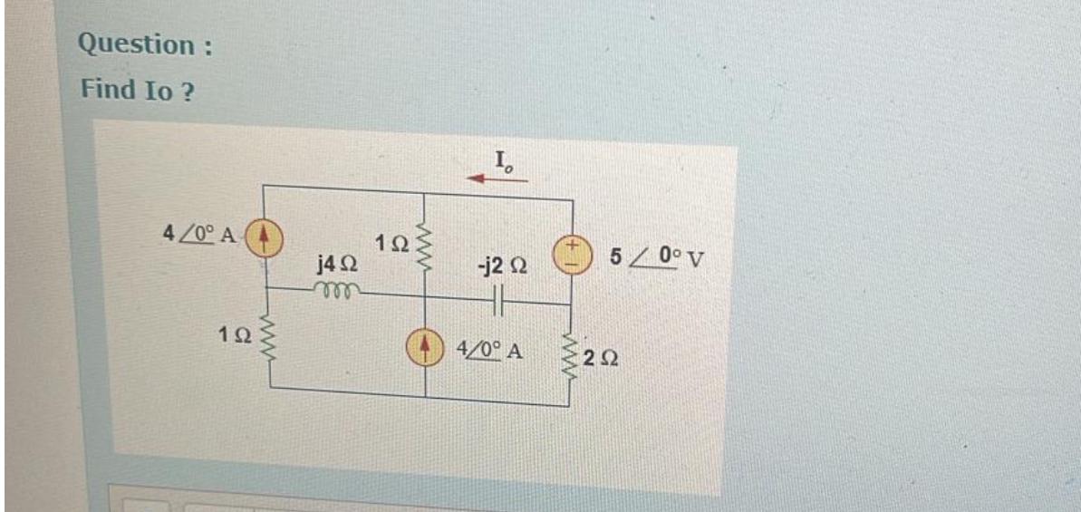 Solved Question :Find Io? | Chegg.com