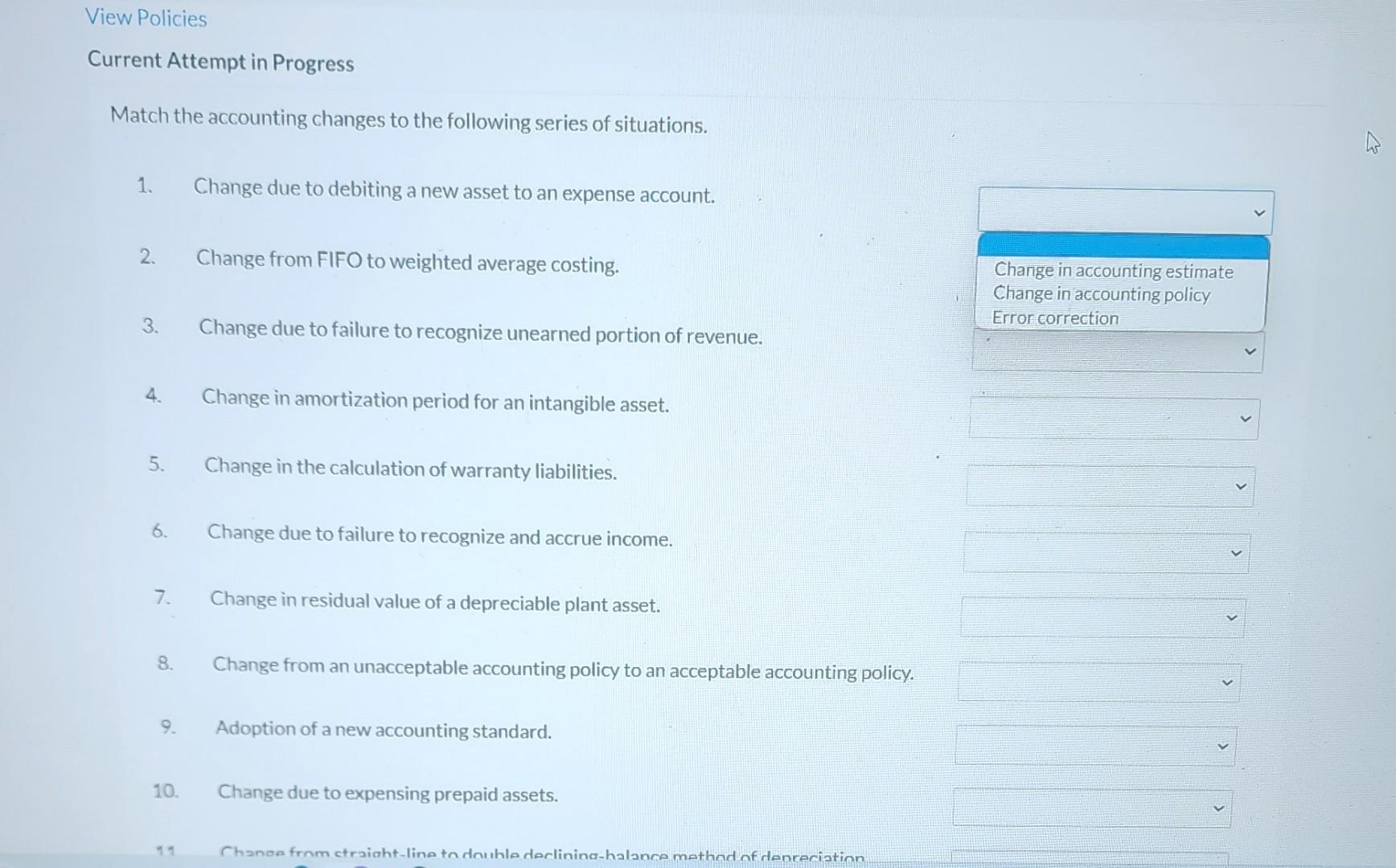 Solved View Policies Current Attempt in Progress Match the | Chegg.com