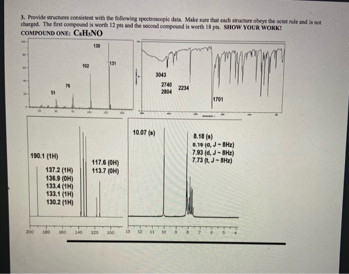 Solved 3. Provide structures consistent with the following | Chegg.com