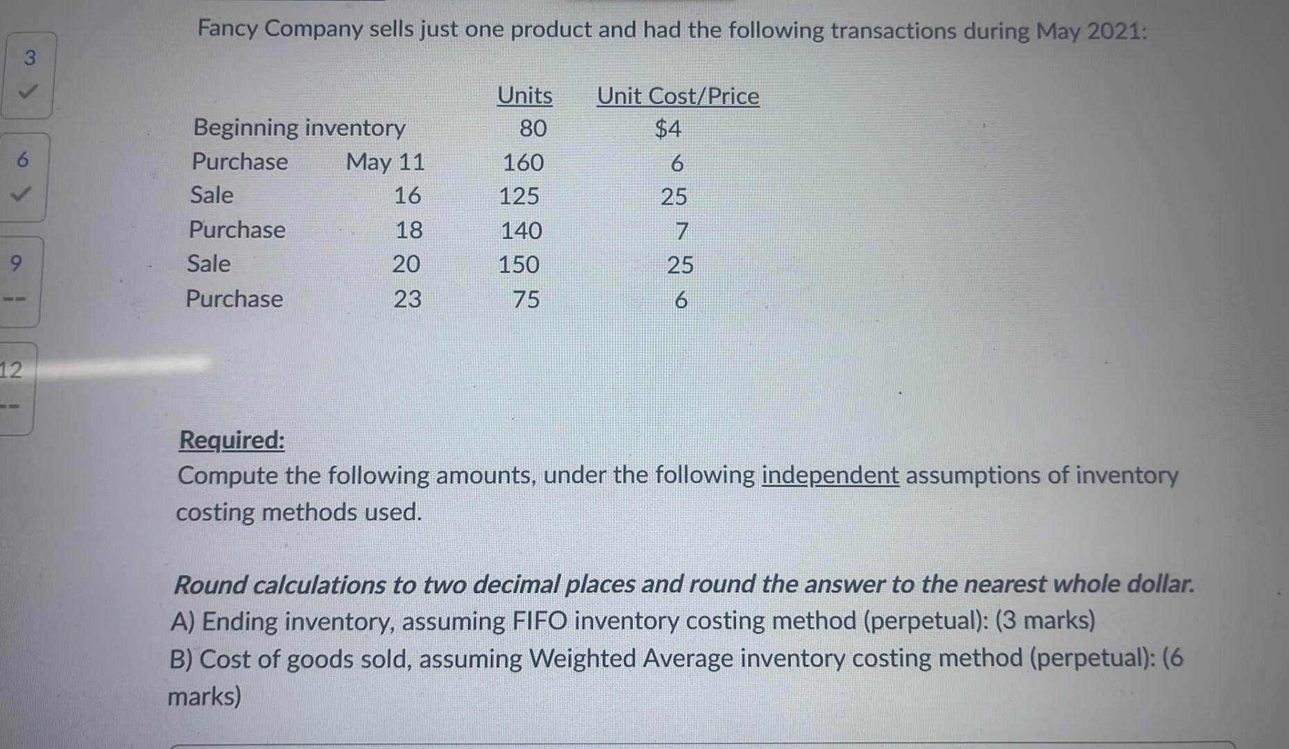 Solved Fancy Company sells just one product and had the | Chegg.com