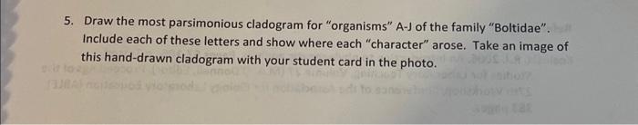 5. Draw the most parsimonious cladogram for | Chegg.com
