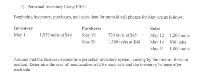 Solved 1) Perpetual Inventory Using FIFO Beginning | Chegg.com