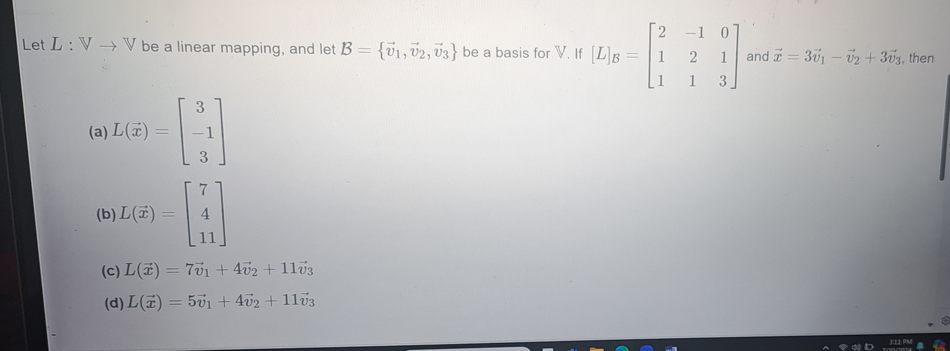 Solved Let L:V→V ﻿be a linear mapping, and let | Chegg.com