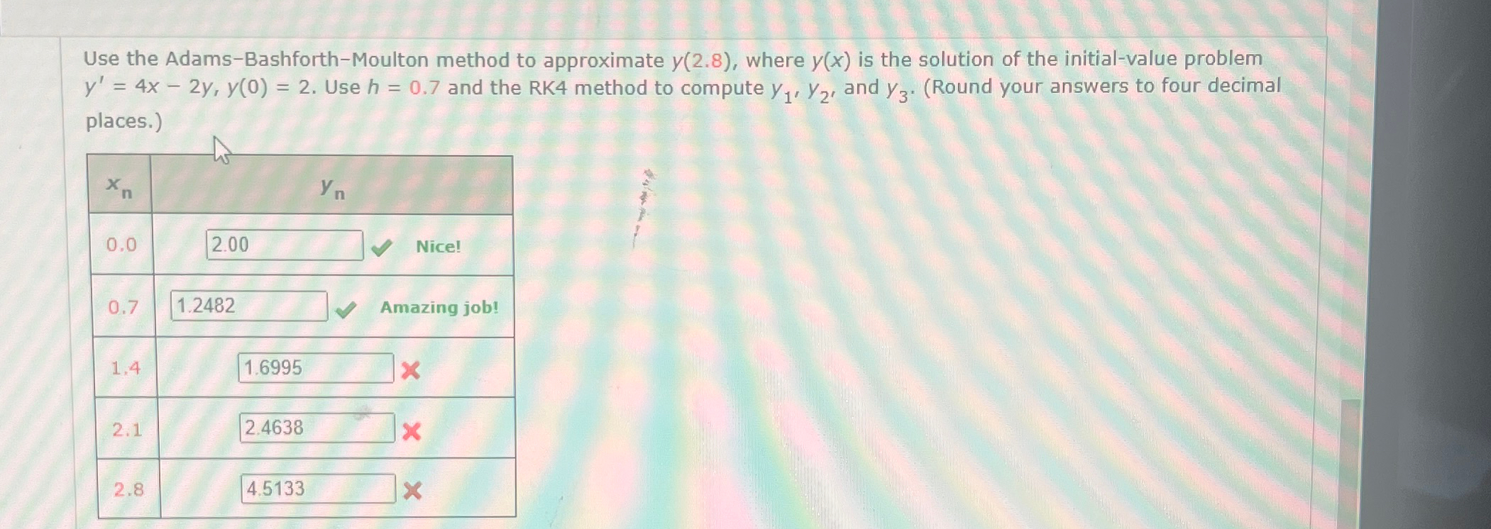 Solved Use The Adams Bashforth Moulton Method To Approximate 4763