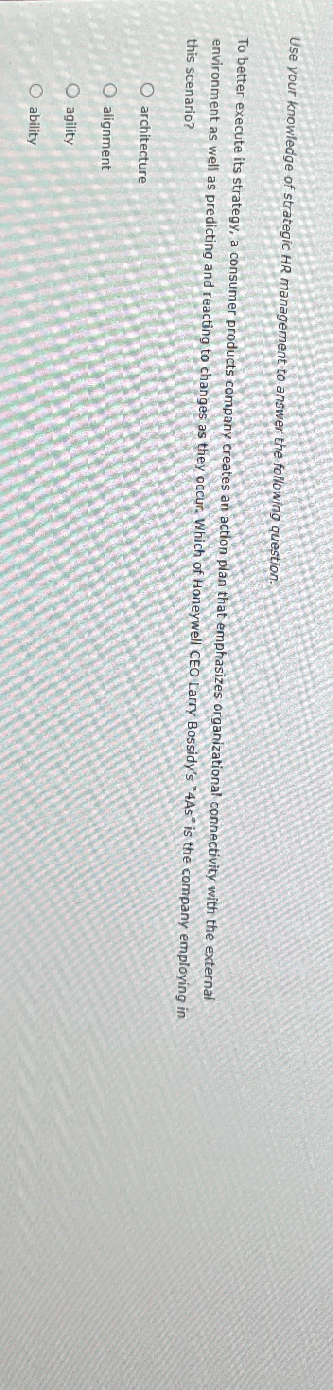 Solved Use your knowledge of strategic HR management to | Chegg.com