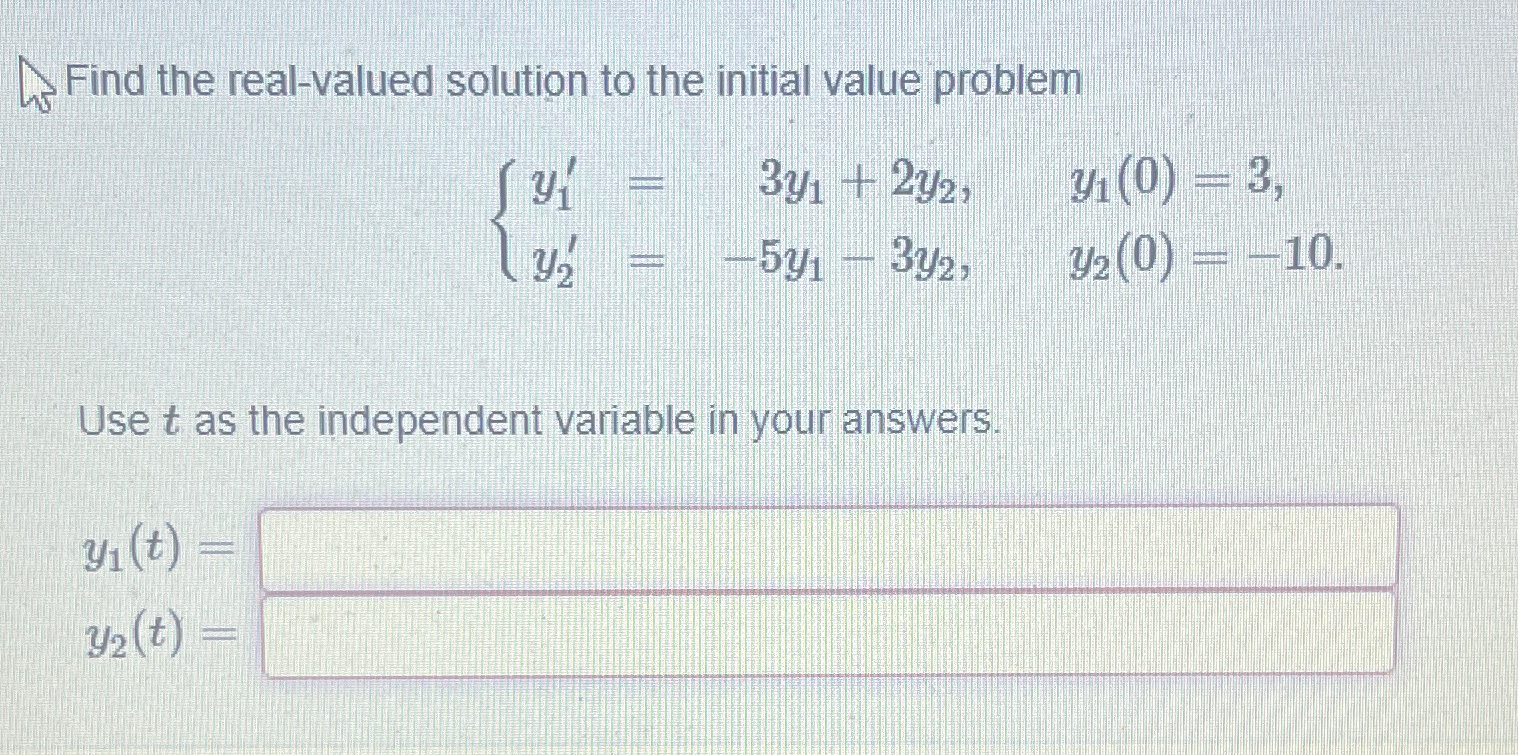 Solved Find the real-valued solution to the initial value | Chegg.com